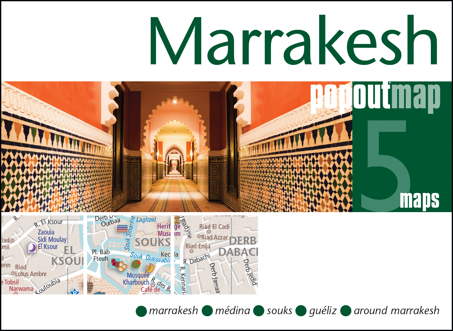 Marrakesh PopOut Map - pocket size pop up city map of Marrakesh ...