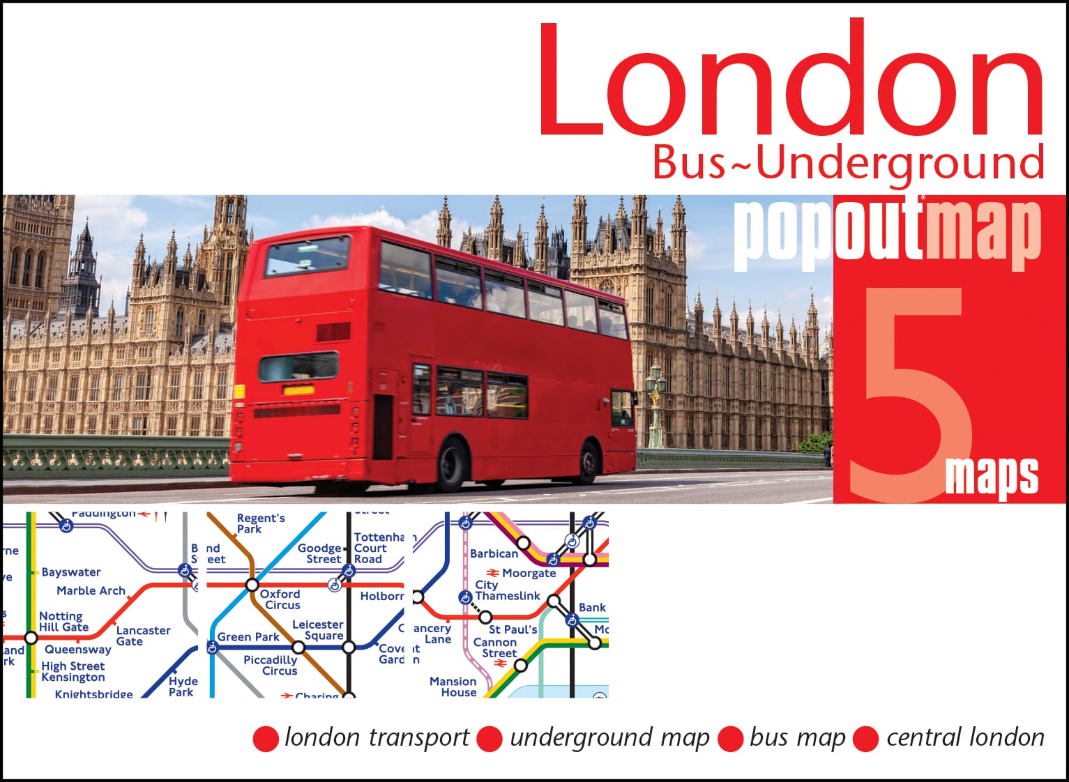 London Bus and Underground PopOut Map | Heartwood Publishing