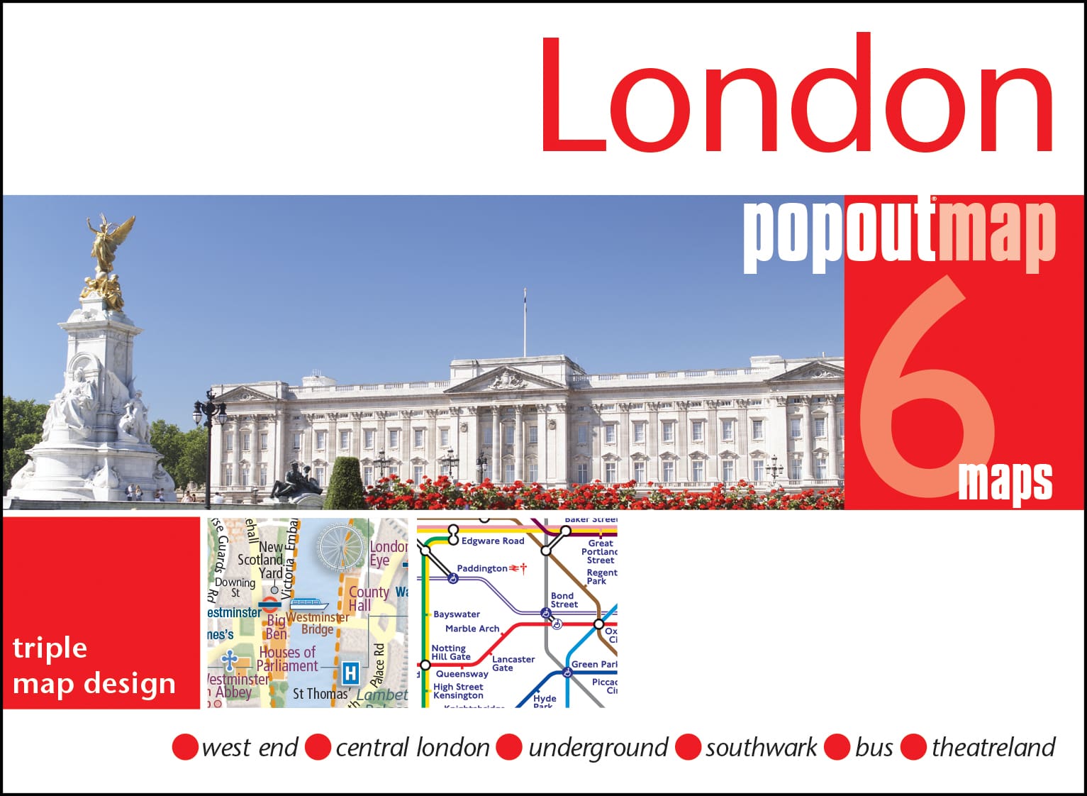 London PopOut Map - 3 pop up maps in 1 pocket size format | Heartwood ...